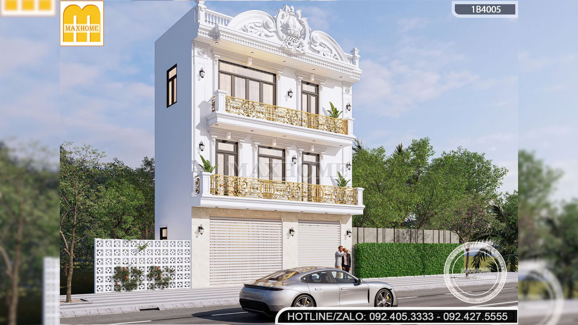 Giải pháp thiết kế nhà phố tân cổ điển 3 tầng đẹp hút mắt