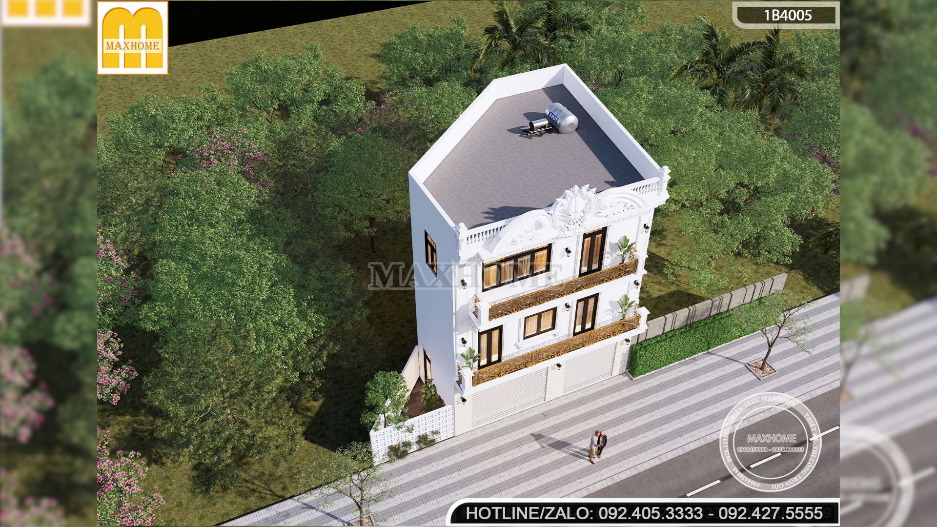 Giải pháp thiết kế nhà phố tân cổ điển 3 tầng đẹp hút mắt